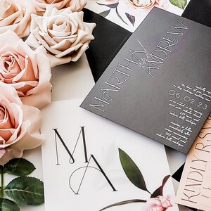 Modern Wedding Invitations, Black Wedding Invitations, Dark Wedding ...