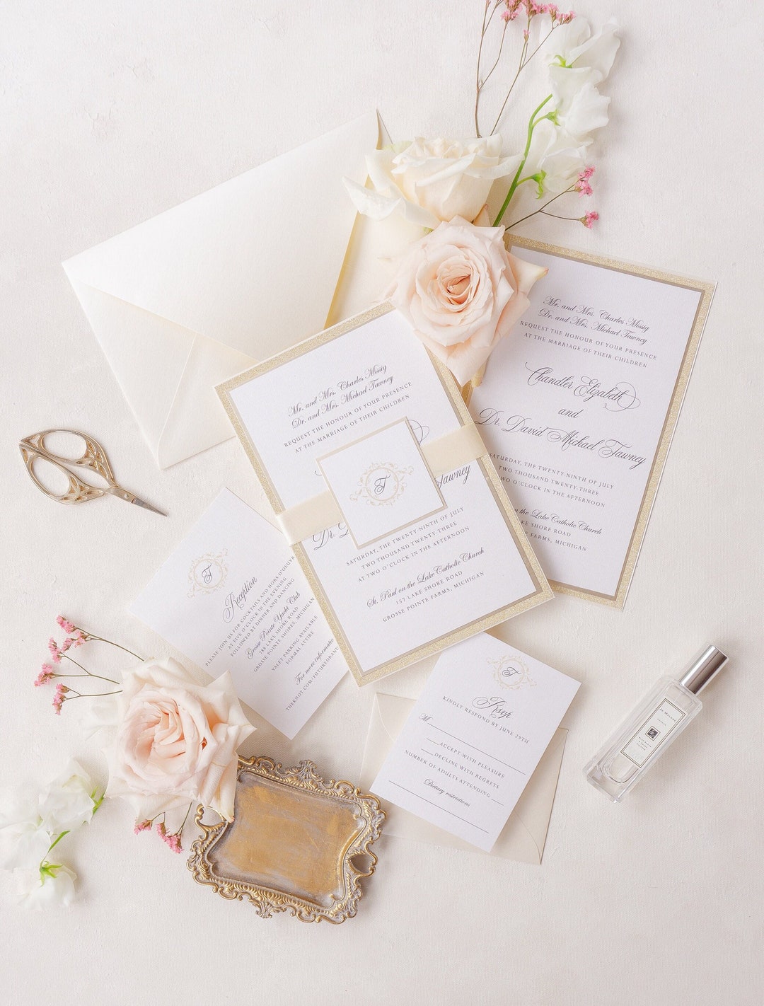 Elegant Gold Wedding Invitation, Luxury Invitation Suite {windsor ...
