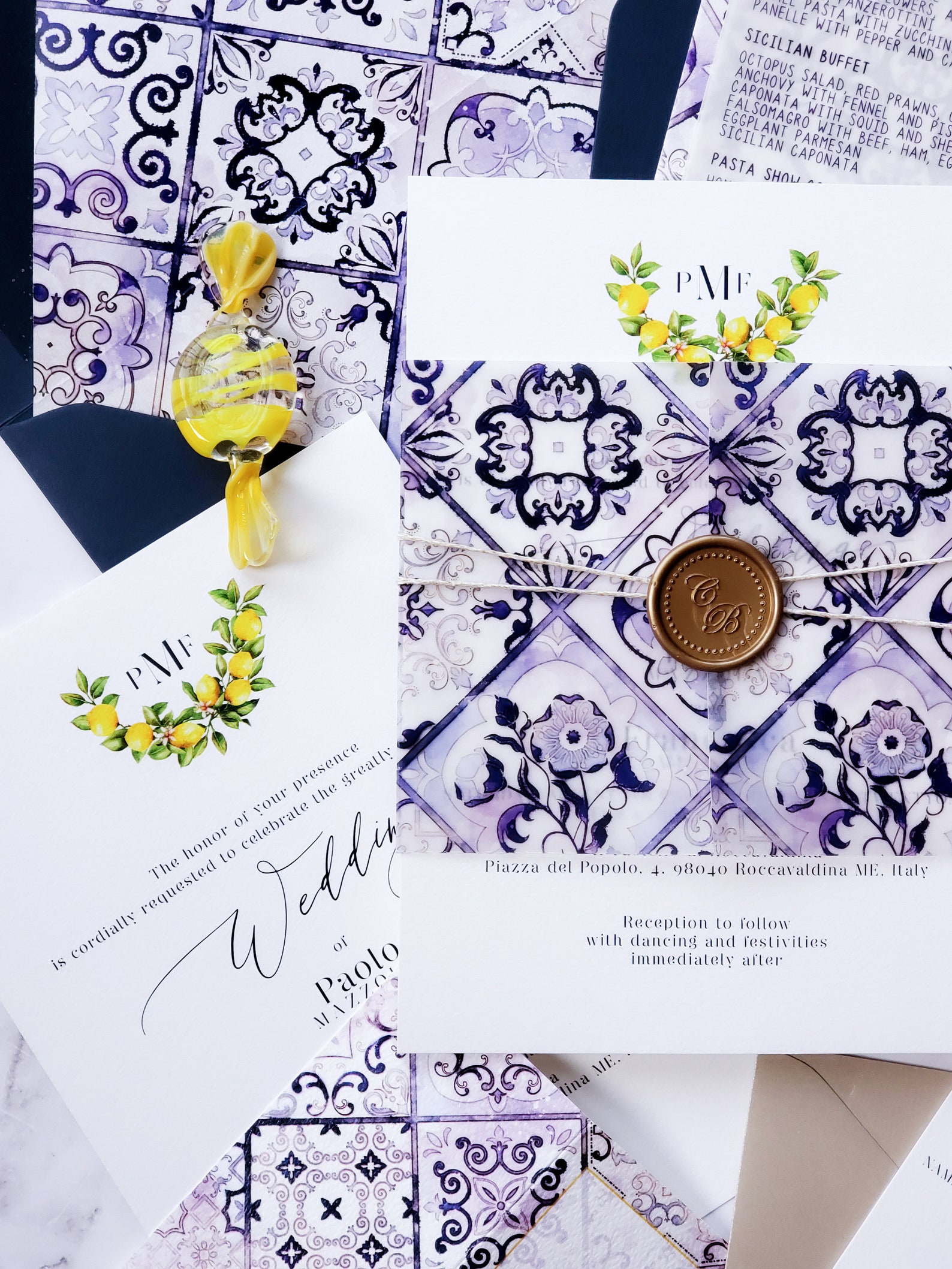 Italian Wedding Invitation Wedding Invitation With Lemons and - Etsy