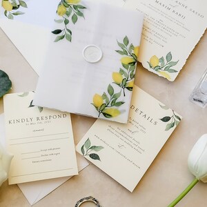 Vellum Wedding Invitations With Lemons, Destination Wedding Italy ...