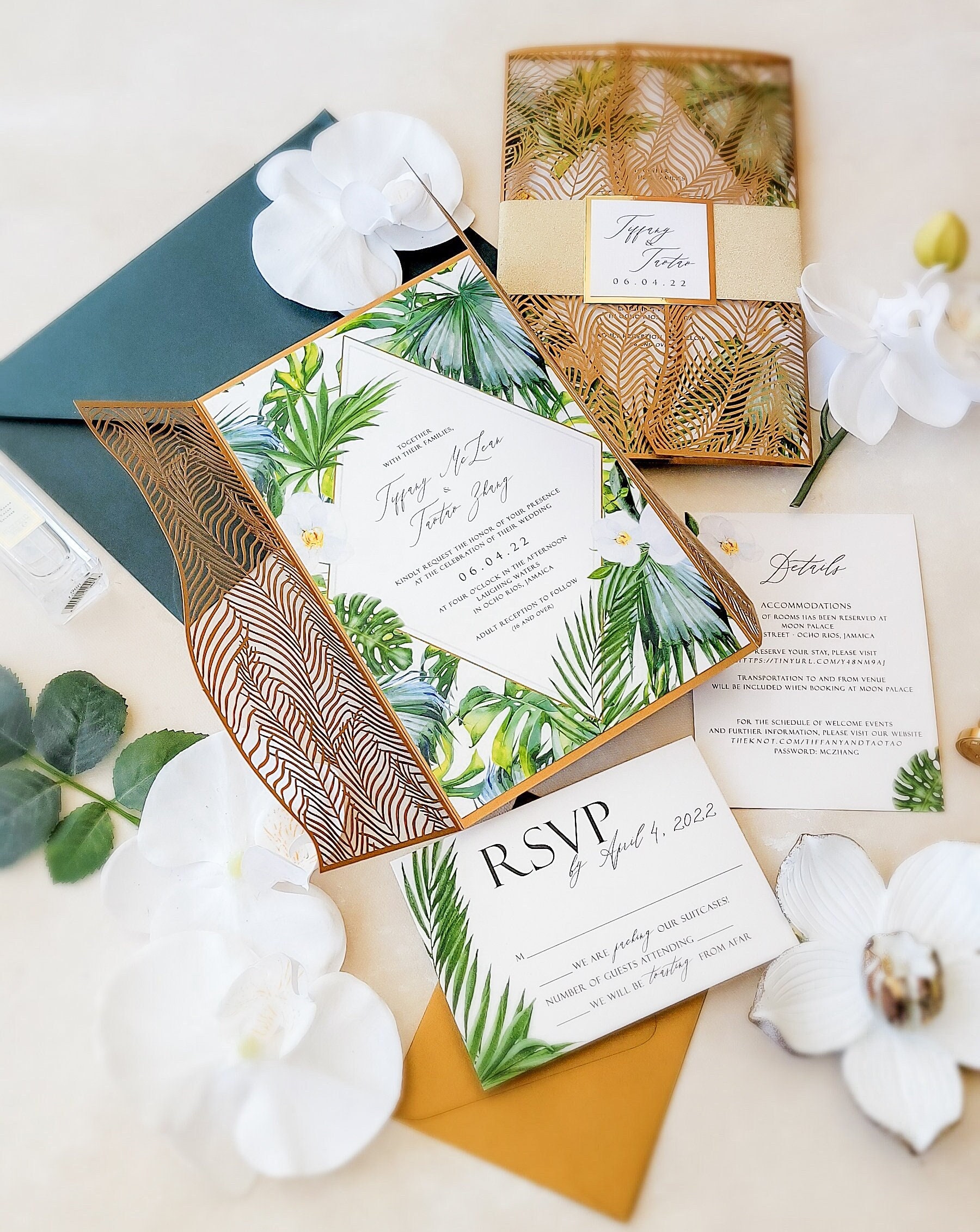 Tropical Theme Wedding Invitations