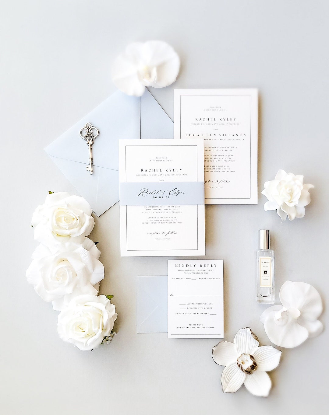 Simple Wedding Invitation Suite Minimalist Invitation Light - Etsy