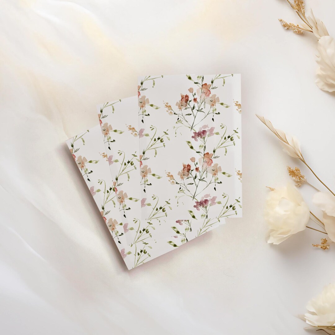 Wallflower Botanical Vellum Wrap – Wedding & Bridal Shower - Pack of 10 ...
