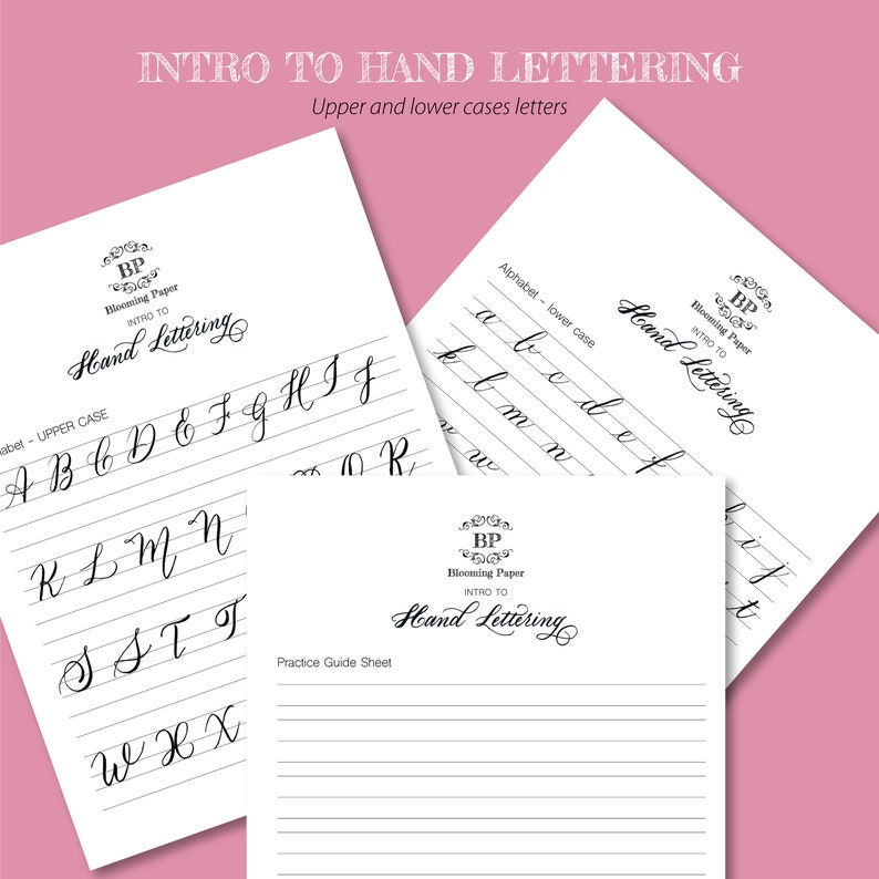 Hand Lettering Practice Sheets, Beginner's Hand Lettering Guide, Modern ...