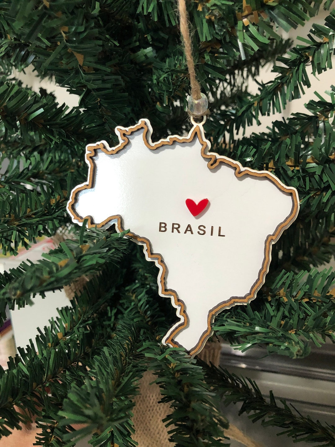 Brazil Christmas Ornament, Laser Engraved Holiday Ornaments, Christmas ...