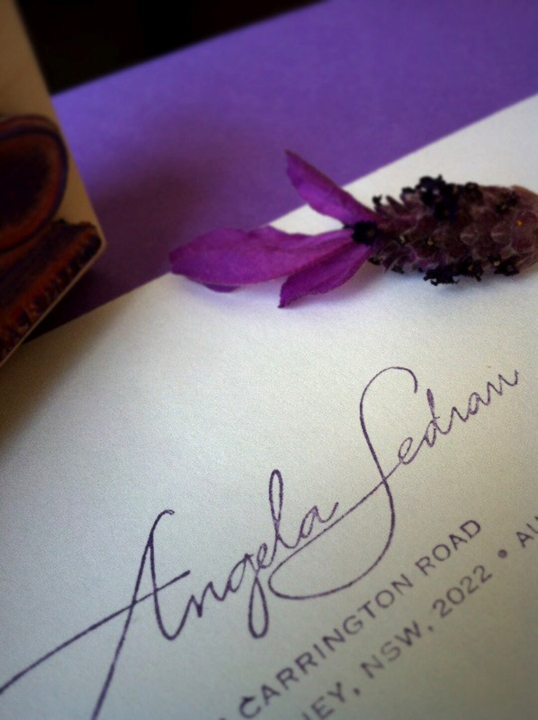 Custom Calligraphy Address Rubber Stamp, Signature Rubber Stamp ...