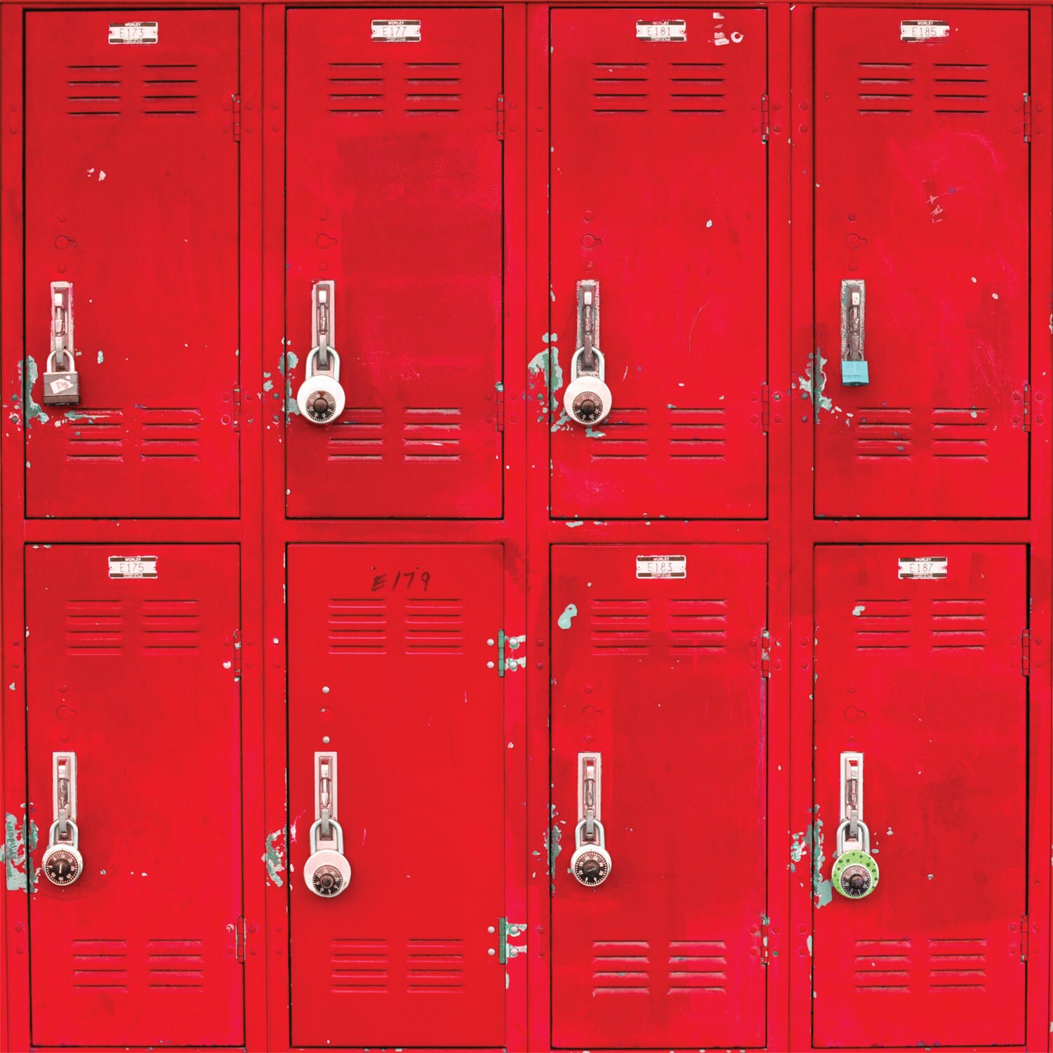 Red Lockers Vinyl Photography Backdrop Photo Prop | Etsy
