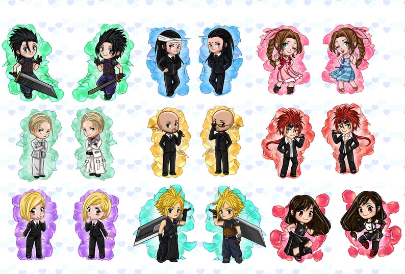 FF7 Chibi Characters - Double Sided Keychains - Etsy
