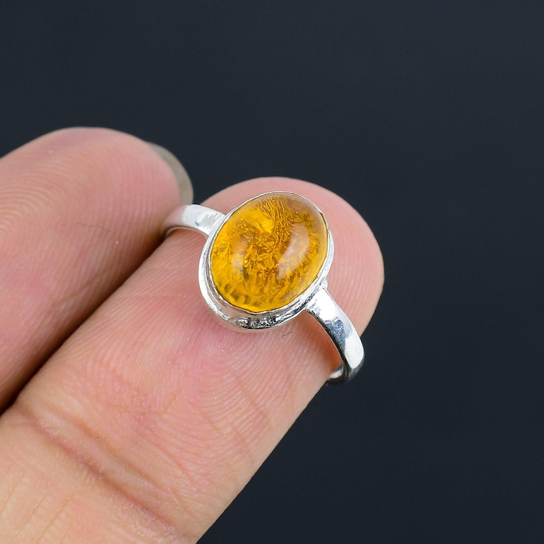 Baltic Amber Ring, Precious Gemstone Handmade Ring, Silver Handmade ...