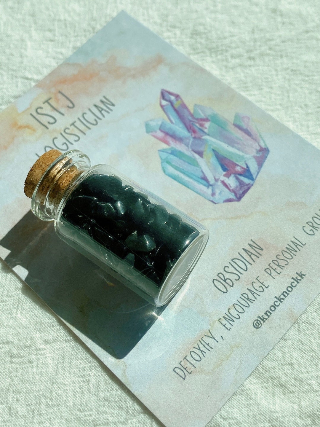 ISTJ Crystal Obsidian Worry Crystals Worry Stone Thoughtful Gift Token ...