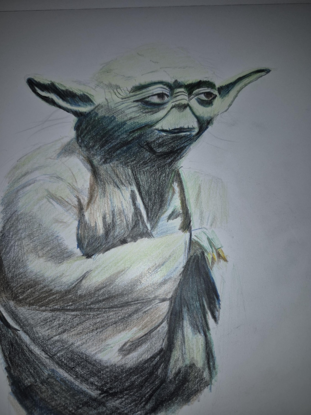 Yoda Colour Pencil Drawing Star Wars - Etsy