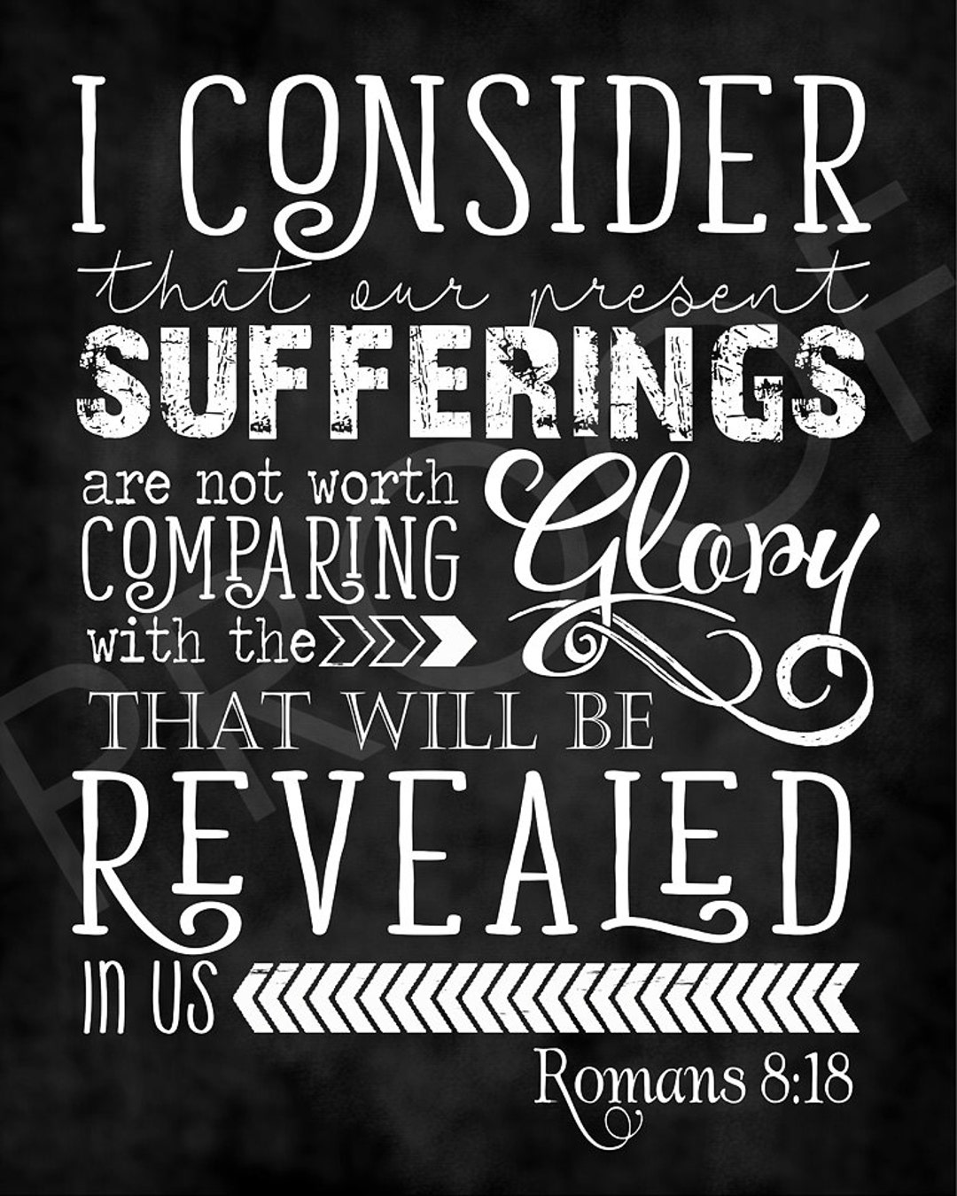 Scripture Art - Romans 8:18 ~ Chalkboard Style - Etsy