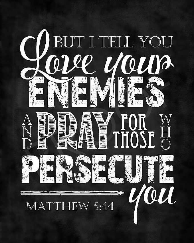 Scripture Art Matthew 5 44 Chalkboard Style Etsy