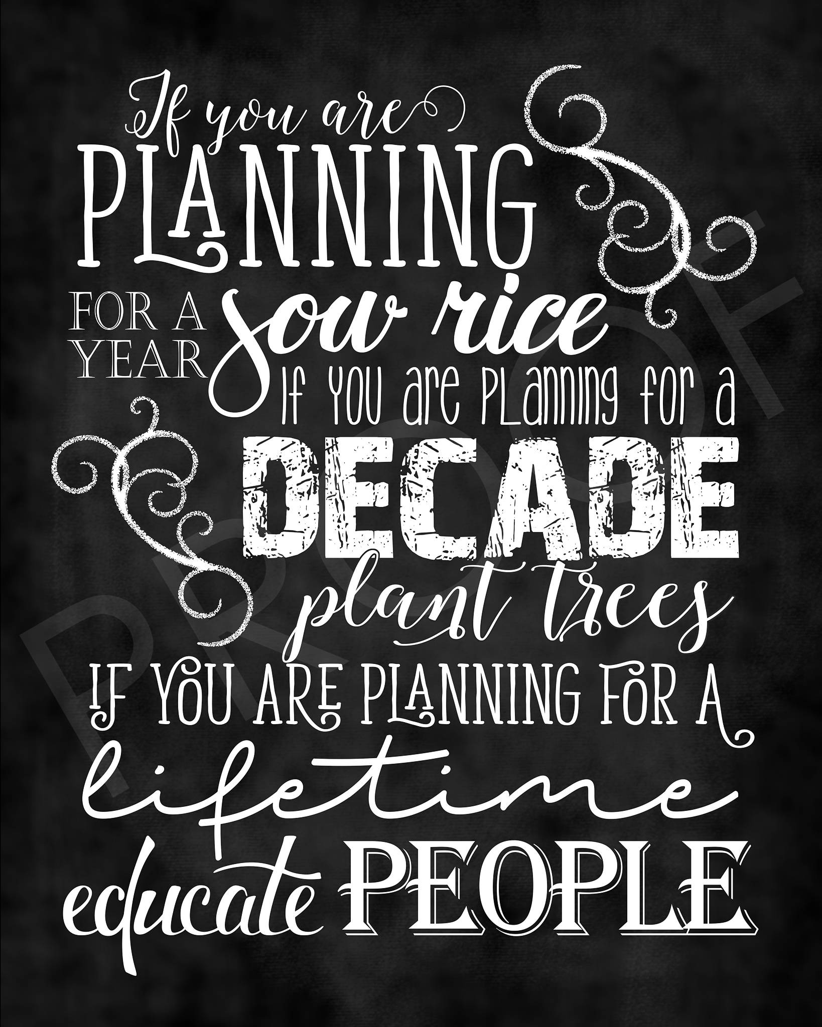 Chalkboard Art Quote for Educators typography teachers | Etsy