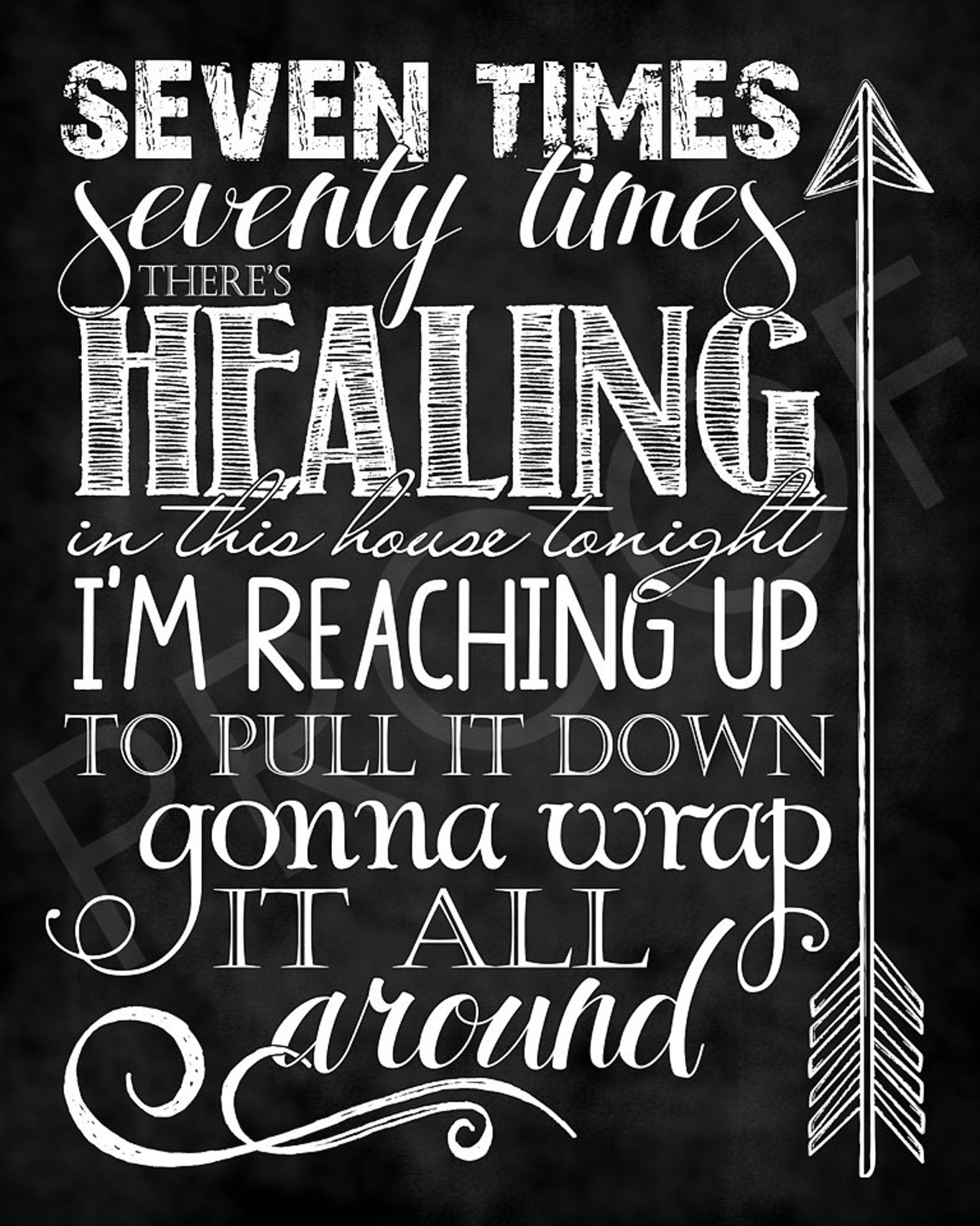 Chalkboard Art ~ Song "seven Times Seventy Times" by Chris August - Etsy