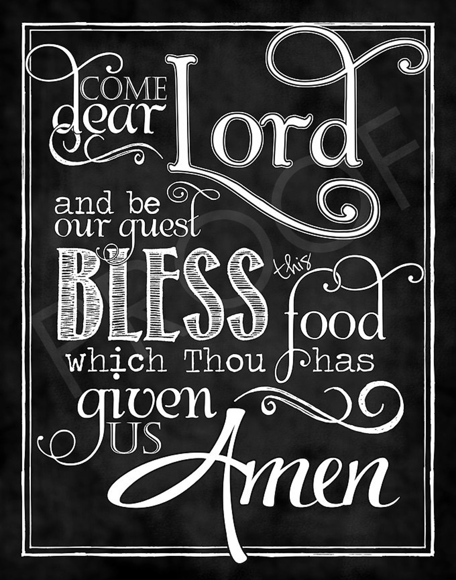 Chalkboard Art - Mealtime Prayer - Etsy