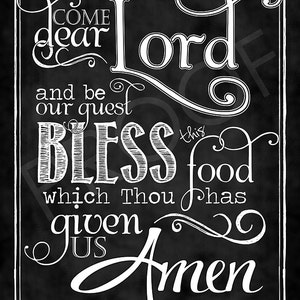 Chalkboard Art - Mealtime Prayer - Etsy