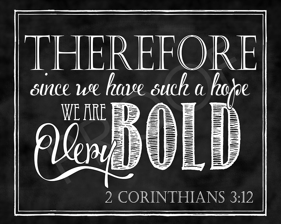 Scripture Art 2 Corinthians 3:12 Chalkboard Style | Etsy