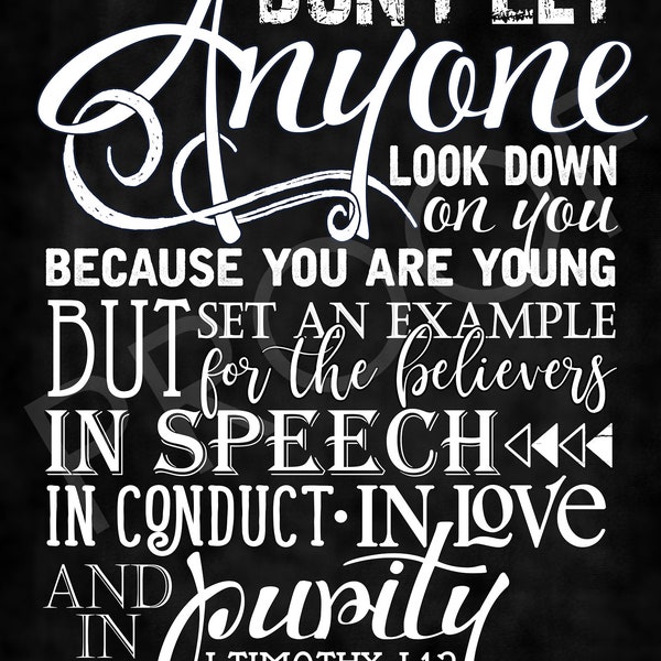 1 Timothy 4 12 - Etsy