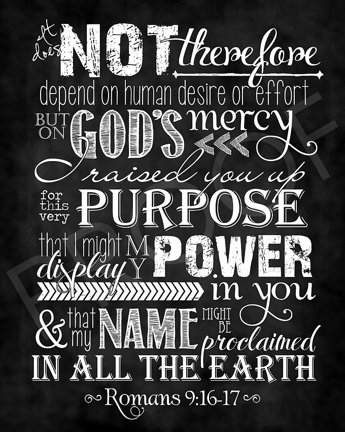 Scripture Art - Romans 9:16-17 ~ Chalkboard Style - Etsy
