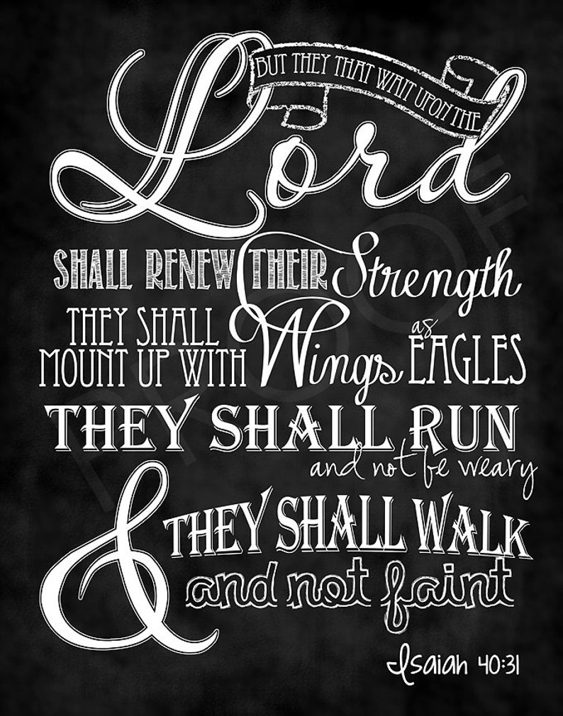 Scripture Art Isaiah 40:31 KJV Chalkboard Style - Etsy Hong Kong