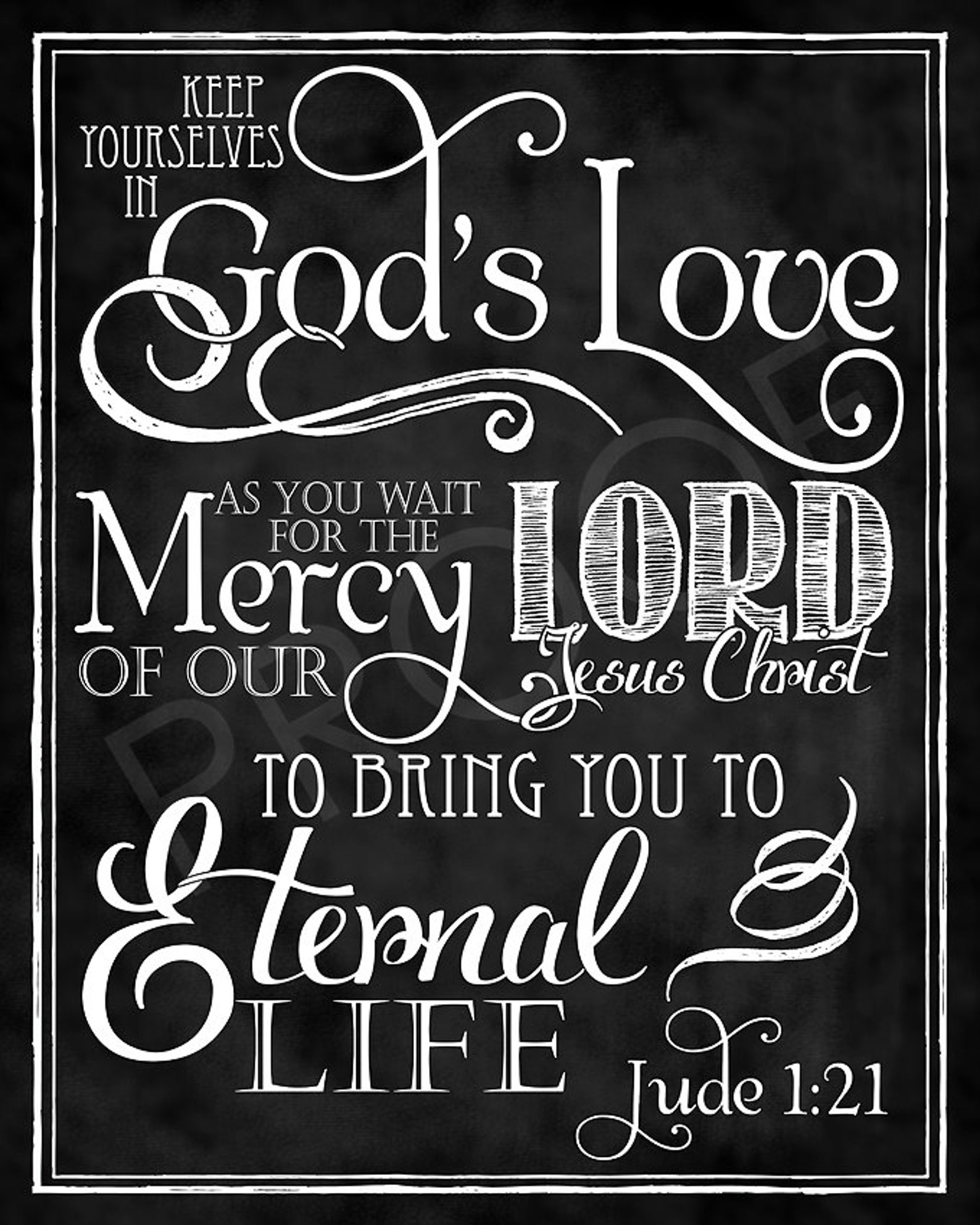Scripture Art - Jude 1:21 ~ Chalkboard Style - Etsy