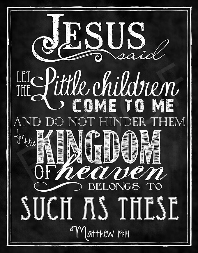 Scripture Art Matthew 19:14 Chalkboard Style | Etsy