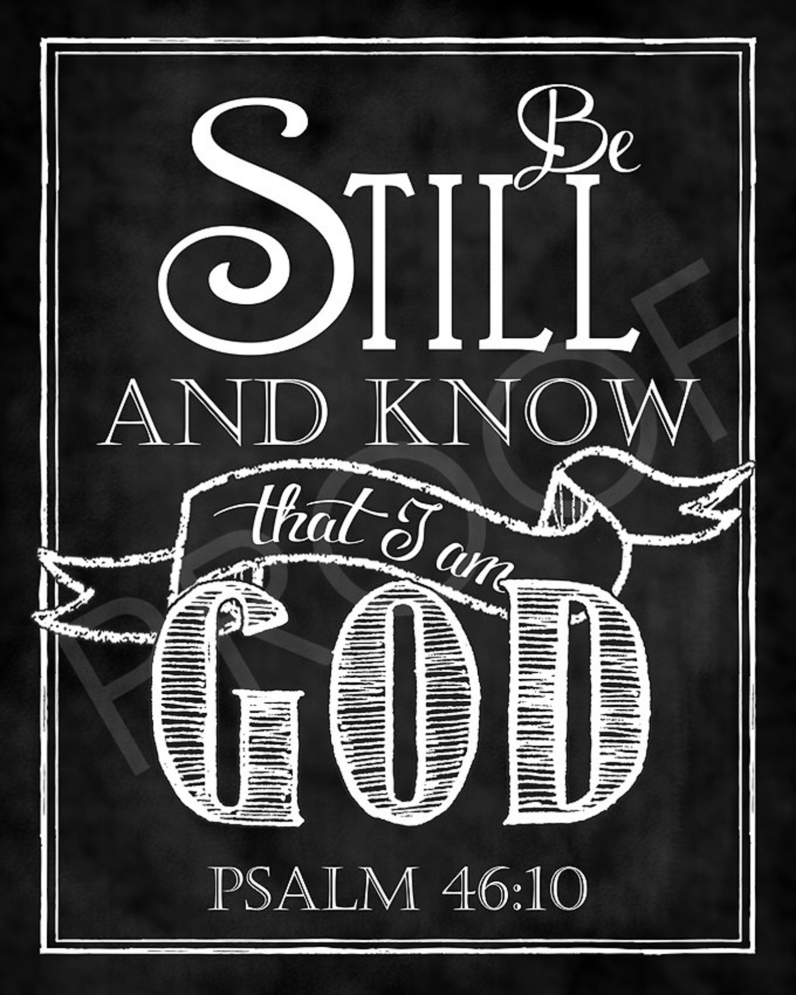 Scripture Art Psalm 46:10 Chalkboard Style - Etsy