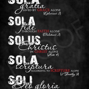 Scripture Art - the Five Solae ~ Chalkboard Style - Etsy