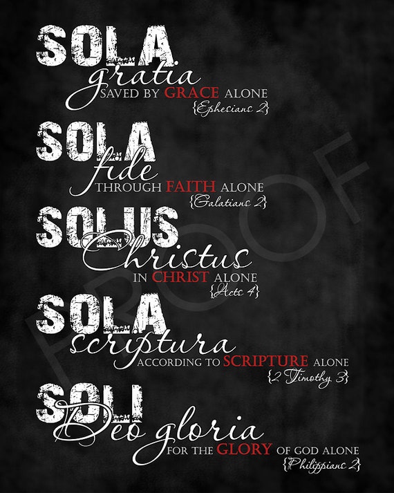 Scripture Art the Five Solae Chalkboard Style - Etsy