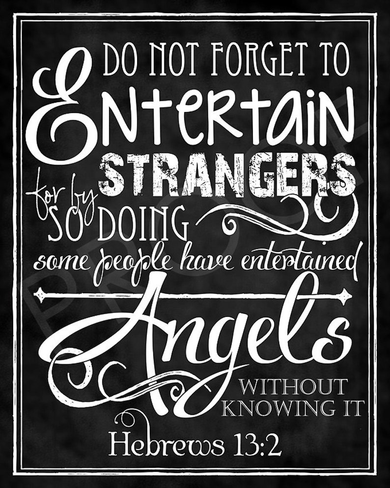 Scripture Art - Hebrews 13:2 ~ Chalkboard Style - Etsy