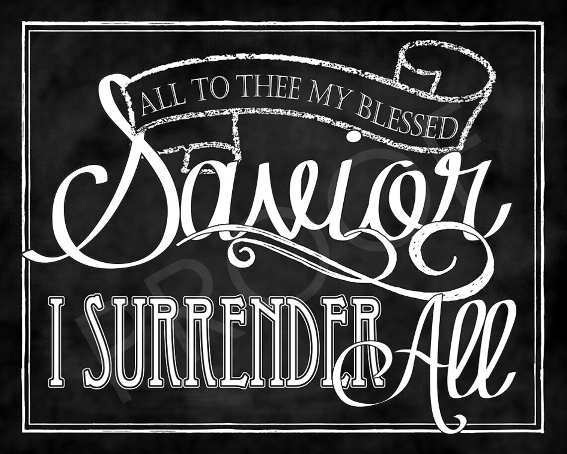 Hymn i Surrender All Chalkboard Art - Etsy