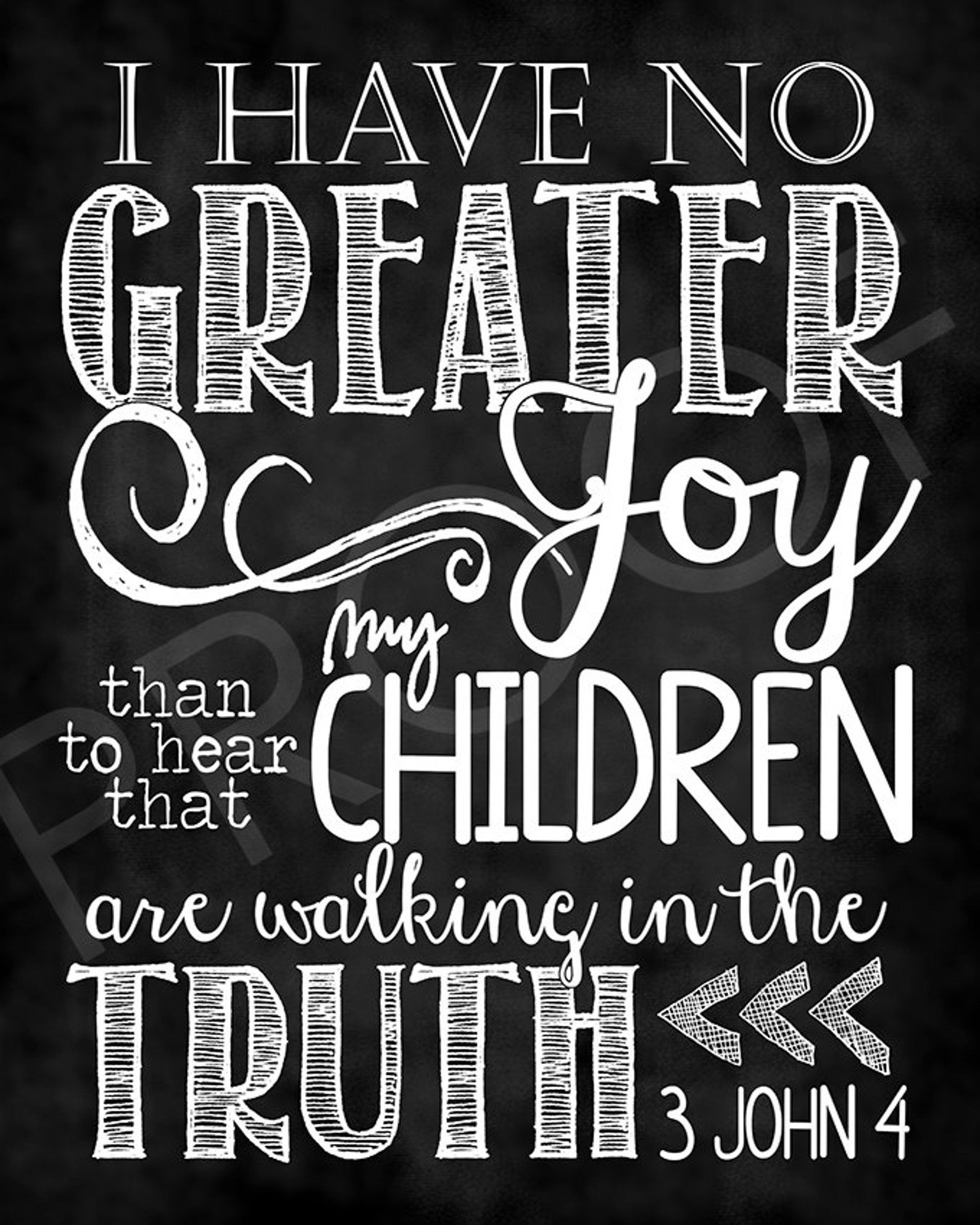 Scripture Art 3 John 4 Chalkboard Style | Etsy