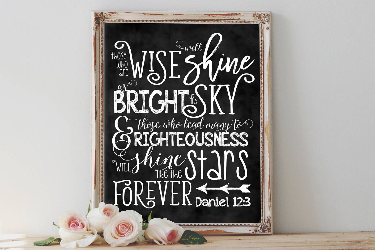 Scripture Art Daniel 12:3 Chalkboard Style - Etsy