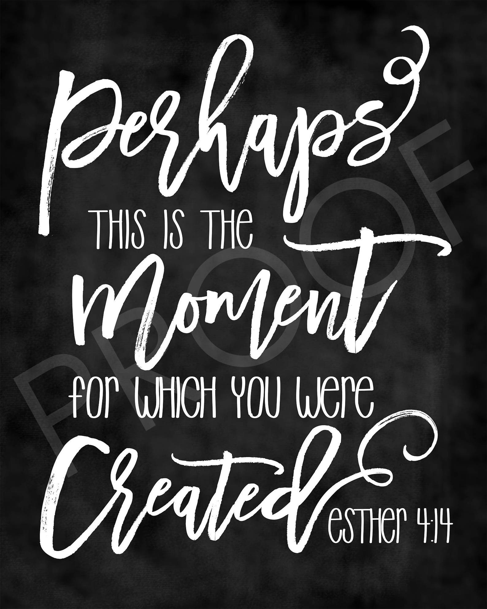 Scripture Art - Esther 4:14 ~ Chalkboard Style - Etsy