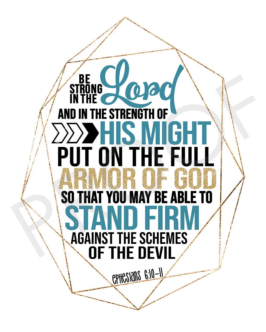 Scripture Art Ephesians 6:10-11 Armor of God | Etsy