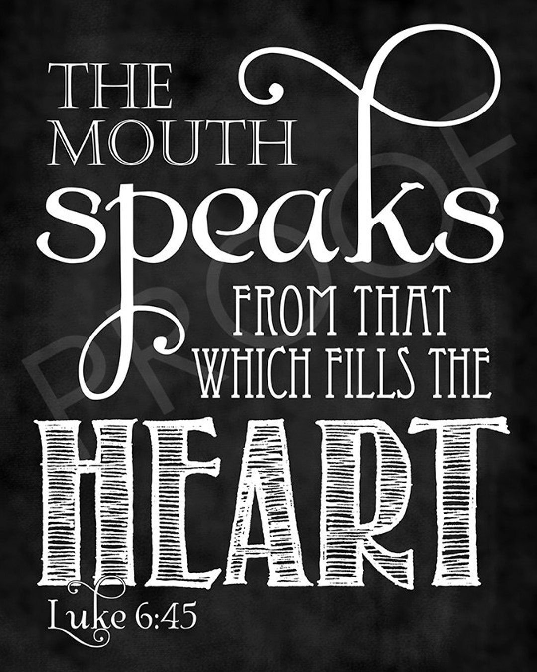 Scripture Art - Luke 6:45 ~ Chalkboard Style - Etsy