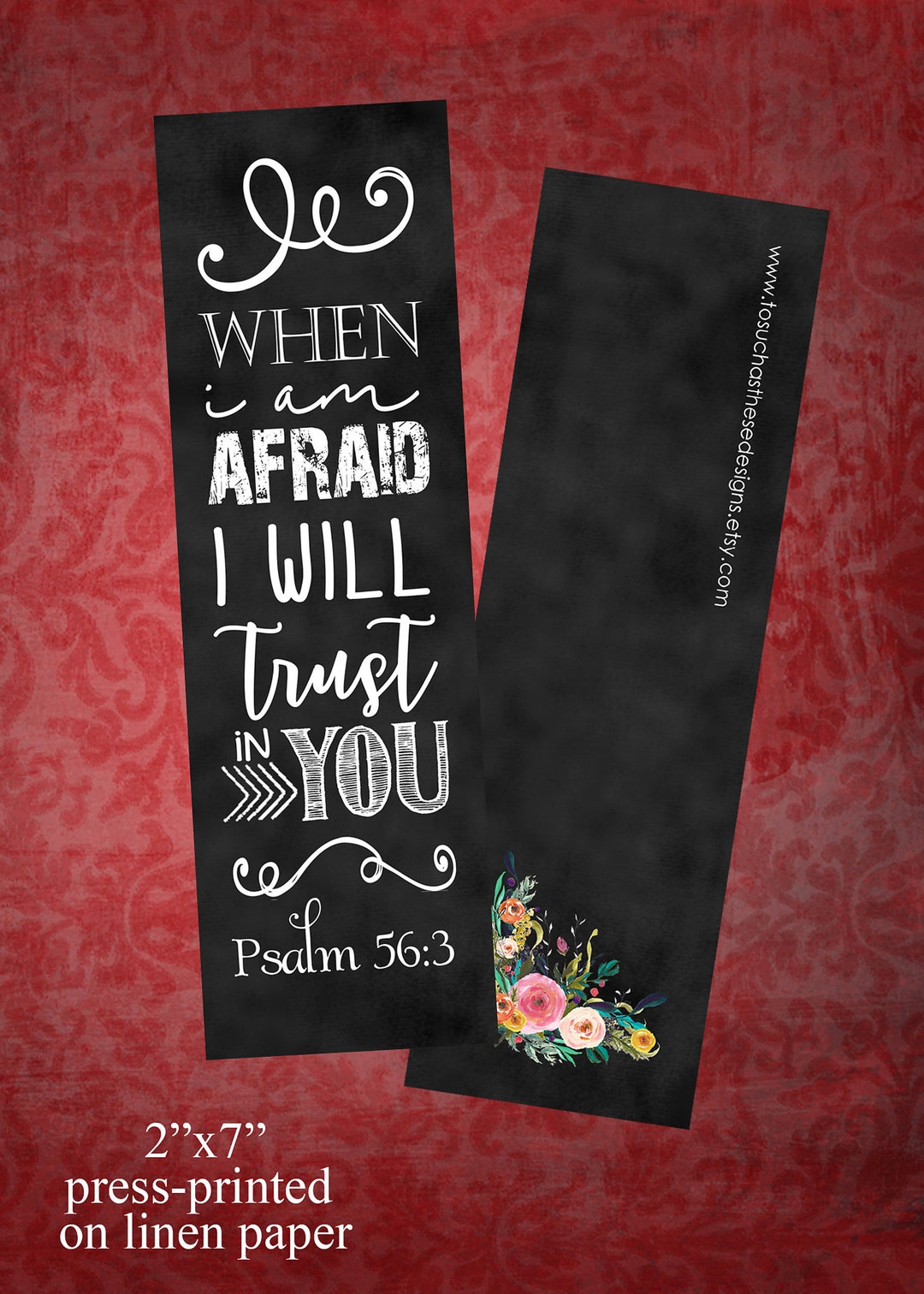 Set of 5 Bookmarks ~ Psalm 56:3 - Etsy