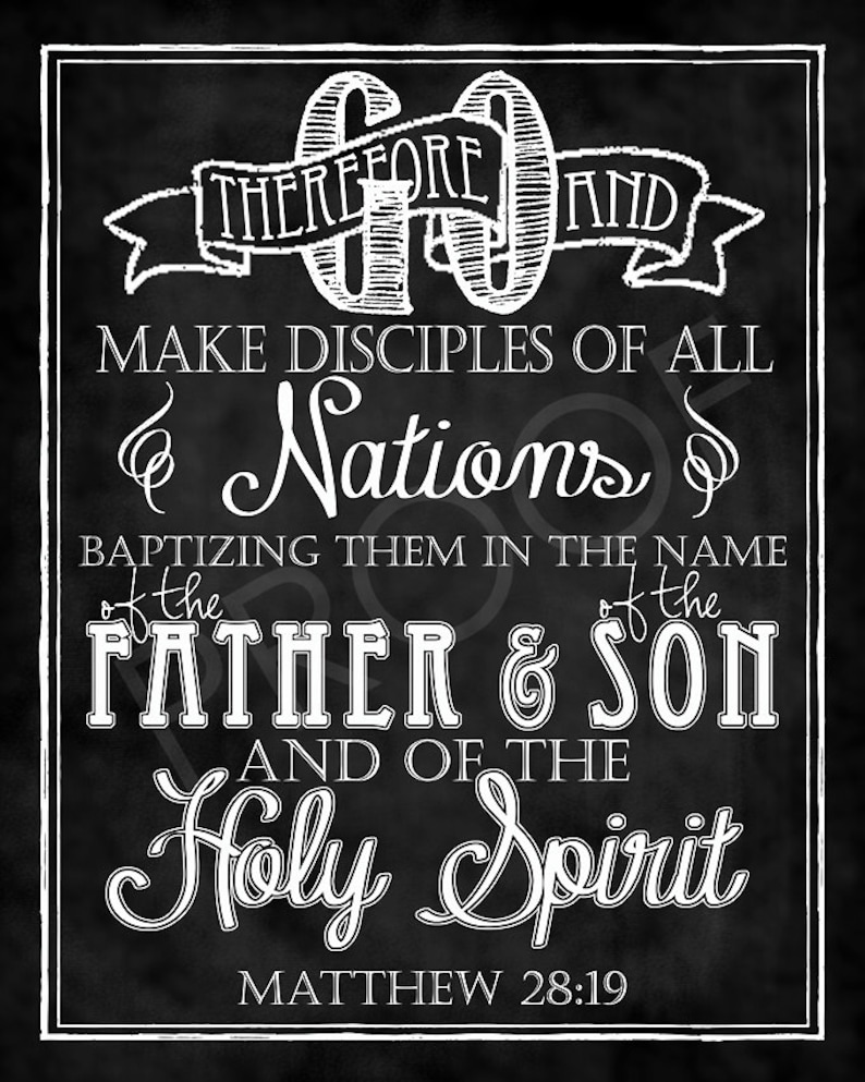 Scripture Art Matthew 28:19 Chalkboard Style - Etsy