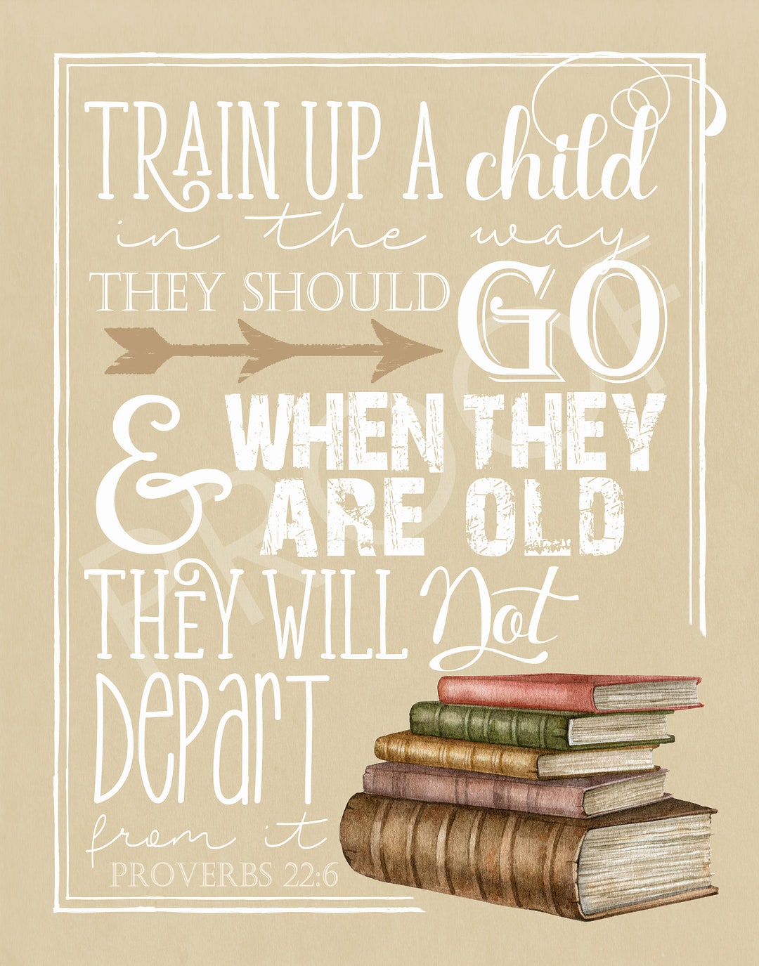 Scripture Art - Proverbs 22:6 ~ Chalkboard Style, Baby Gift, Books ...