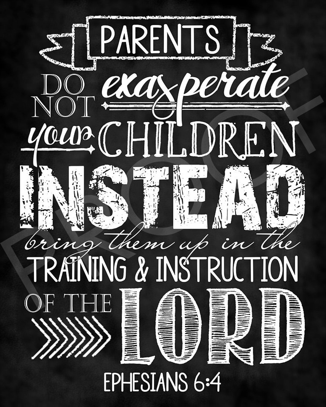 Scripture Art - Ephesians 6:4 ~ Chalkboard Style - Etsy
