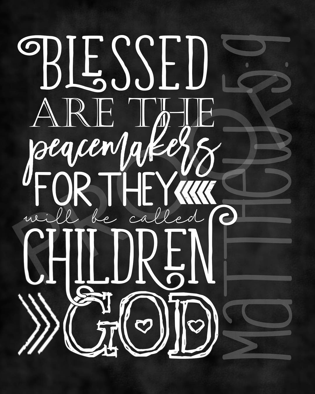 Scripture Art - Matthew 5:9 ~ Chalkboard Style - Etsy