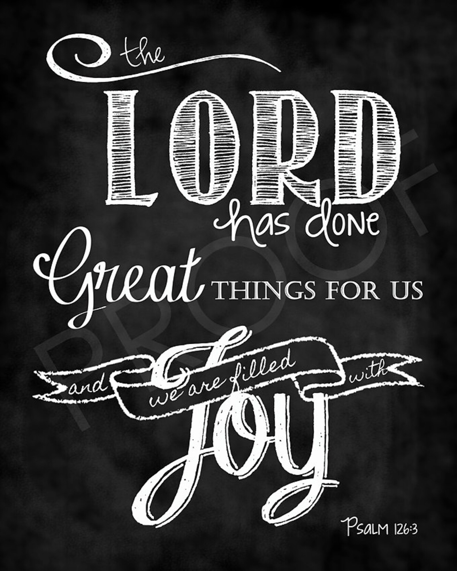 Scripture Art Psalm 126:3 Chalkboard Style | Etsy