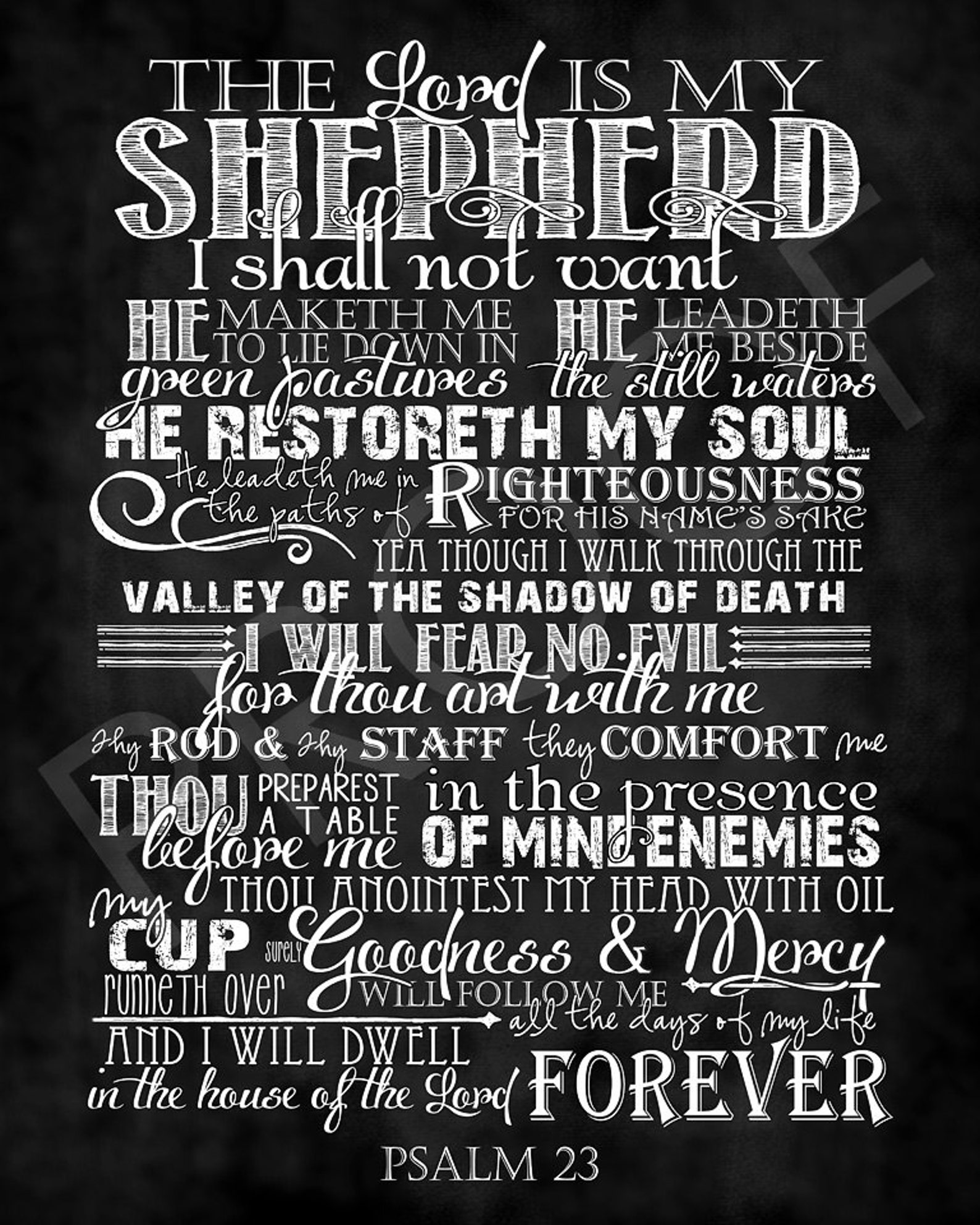 Scripture Art Psalm 23 KJV Chalkboard Style Etsy scripture-art-psalm-23-kjv-chalkboard-style-etsy