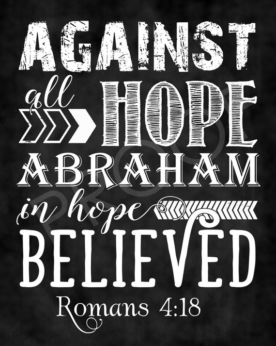 Scripture Art Romans 4:18 Chalkboard Style | Etsy