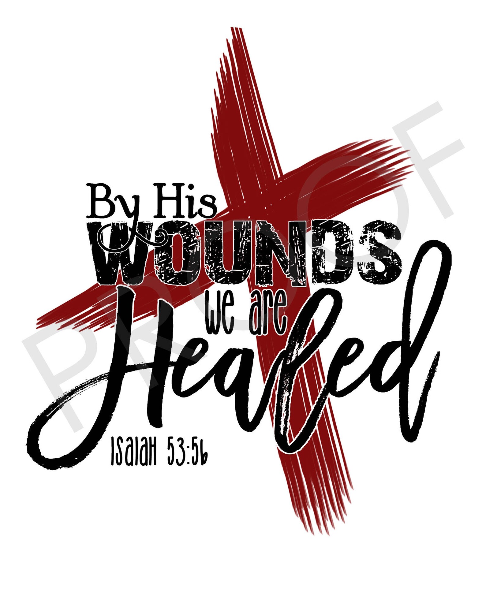 Scripture Art Isaiah 53:5b Chalkboard Style Easter - Etsy