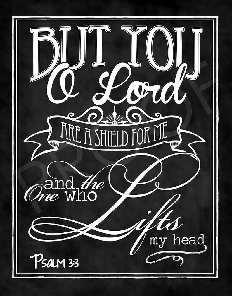 Scripture Art - Psalm 3:3 ~ Chalkboard Style - Etsy