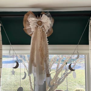 Rustic Wedding Bow, Country Cottage Bow, Shabby Wedding Decor, Burlap ...