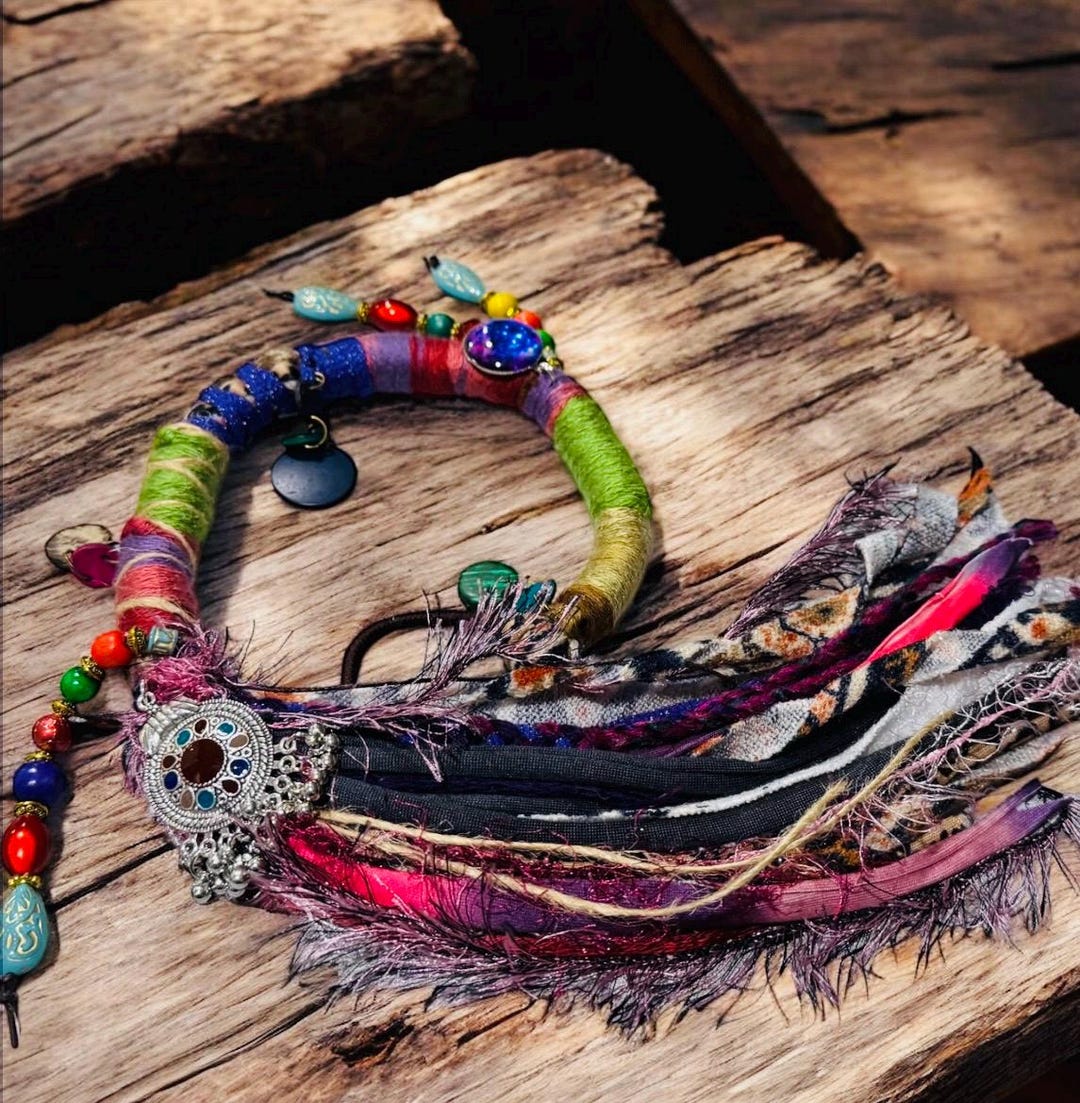 Boho Hair Wrap Dread, Rainbow Fairy Locks, Dreadlock Braid Ponytail ...
