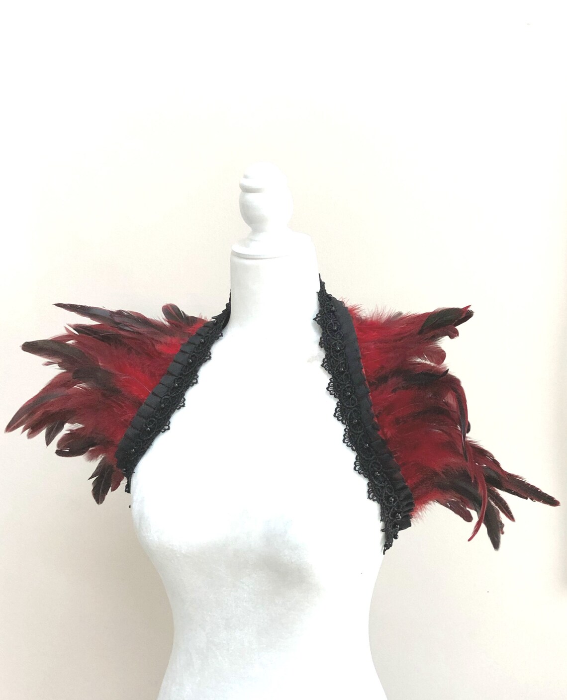 Red Feather Cape Carnival Costume Bird CostumeSteampunk | Etsy